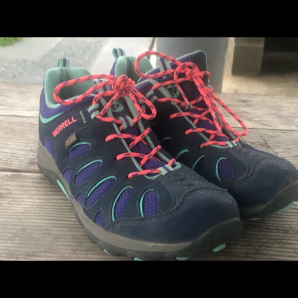 Merrell | Shoes | Merrill Chameleon Girls Purpleteal Hiking Shoes Size ...